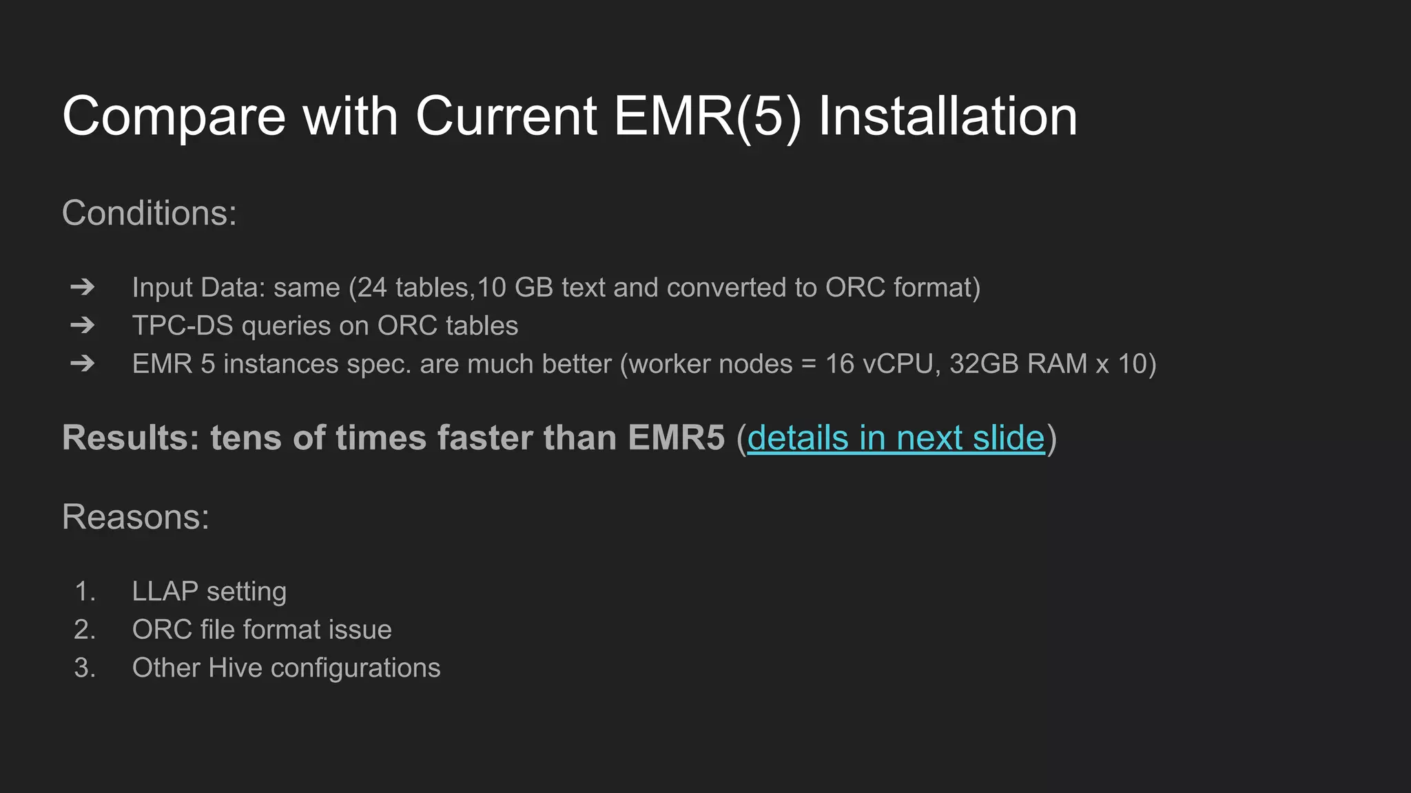 A TPC Benchmark of Hive LLAP and Comparison with Presto | PDF