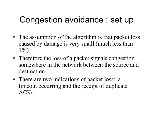 Tcp Congestion Avoidance | PPT