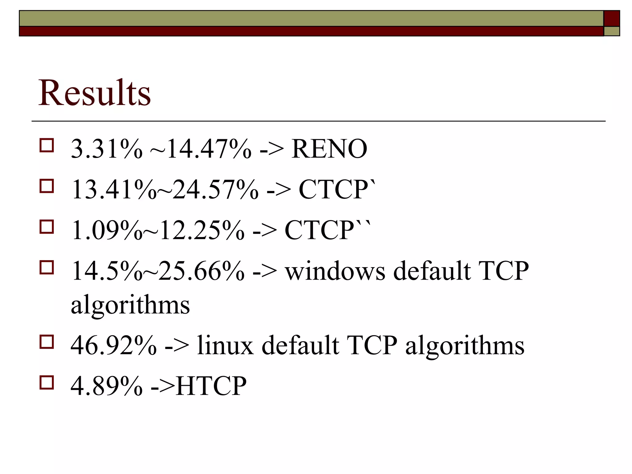 Tcp Congestion Avoidance Algorithm Identification Ppt