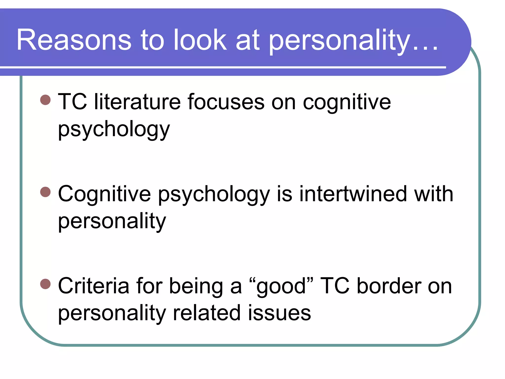 Personality of Technical Communicators | PPT