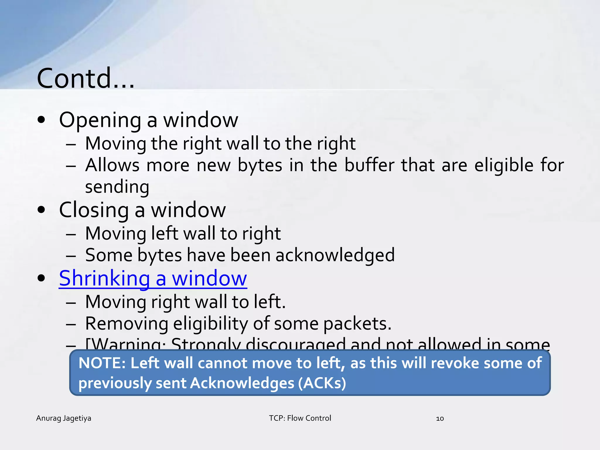 Tcp Protocol Flow Control Pptx Internet Computing
