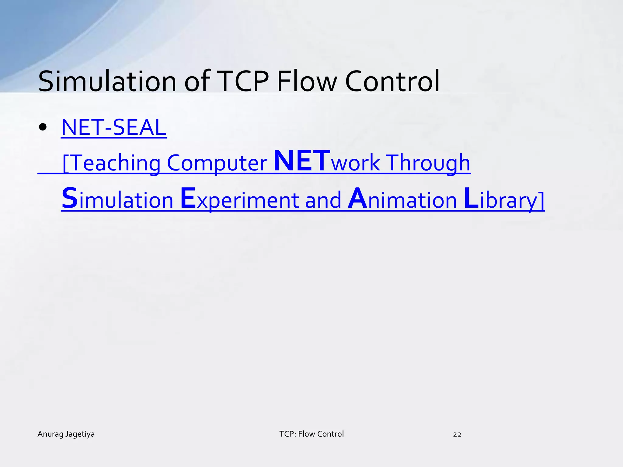 Tcp Protocol Flow Control Pptx Internet Computing