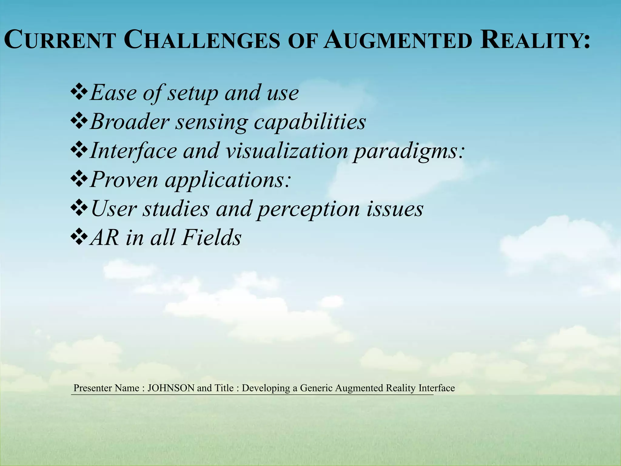 Augmented Reality - Wonderful Technology | PPTX