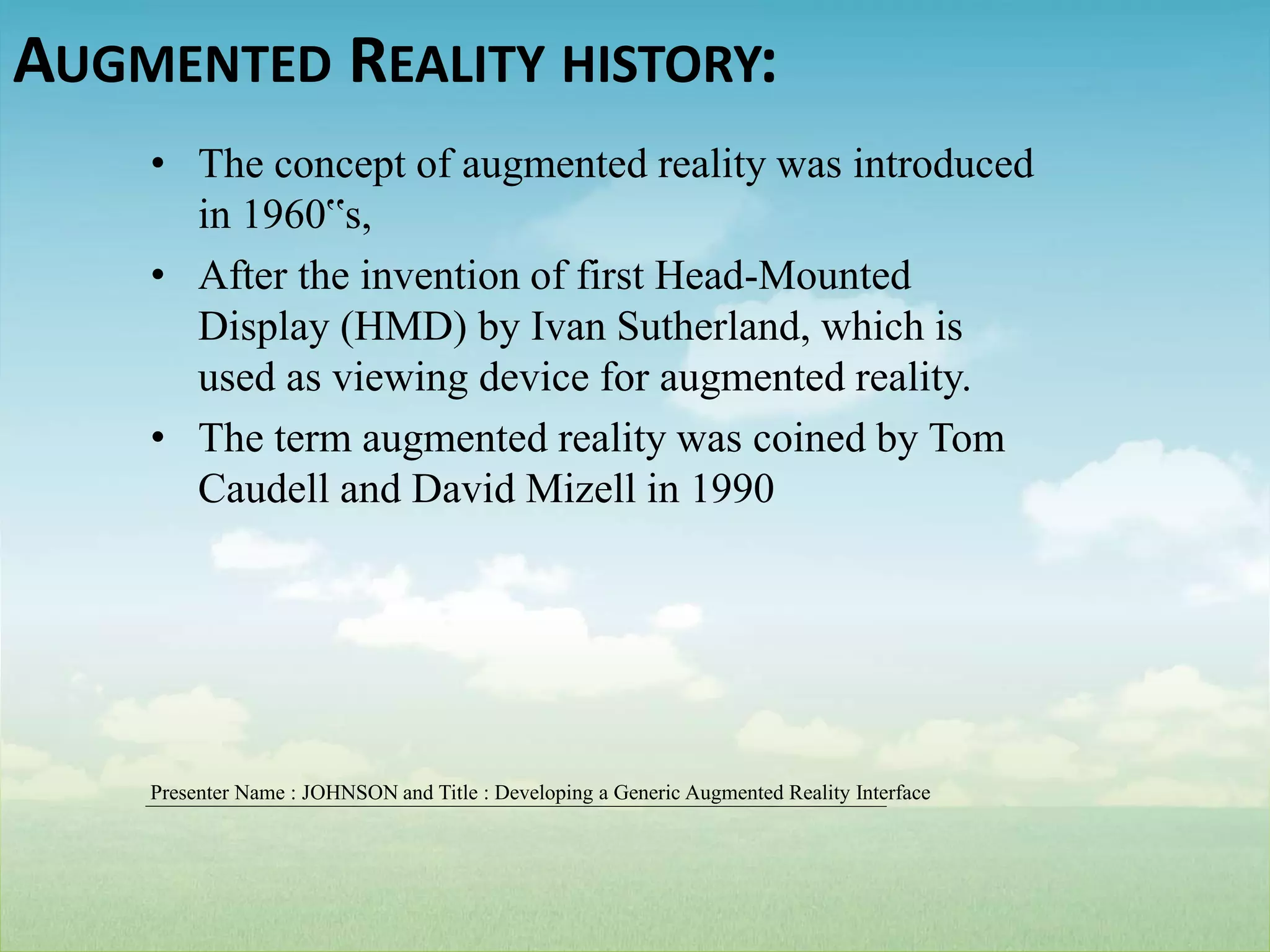Augmented Reality - Wonderful Technology | PPTX