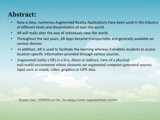 Augmented Reality - Wonderful Technology | PPTX