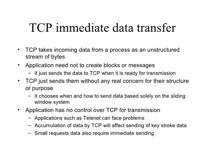 Tcp Immediate Data Transfer