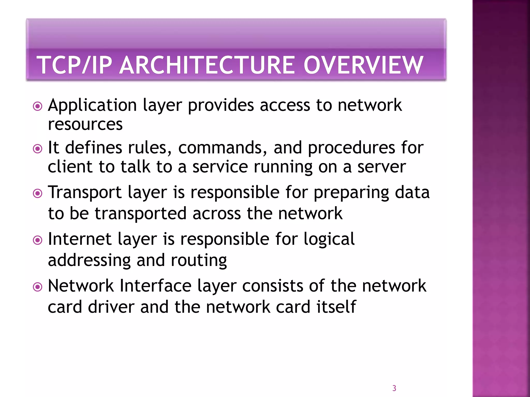 TCP/IP Protocol Architeture | PPTX | Internet | Computing