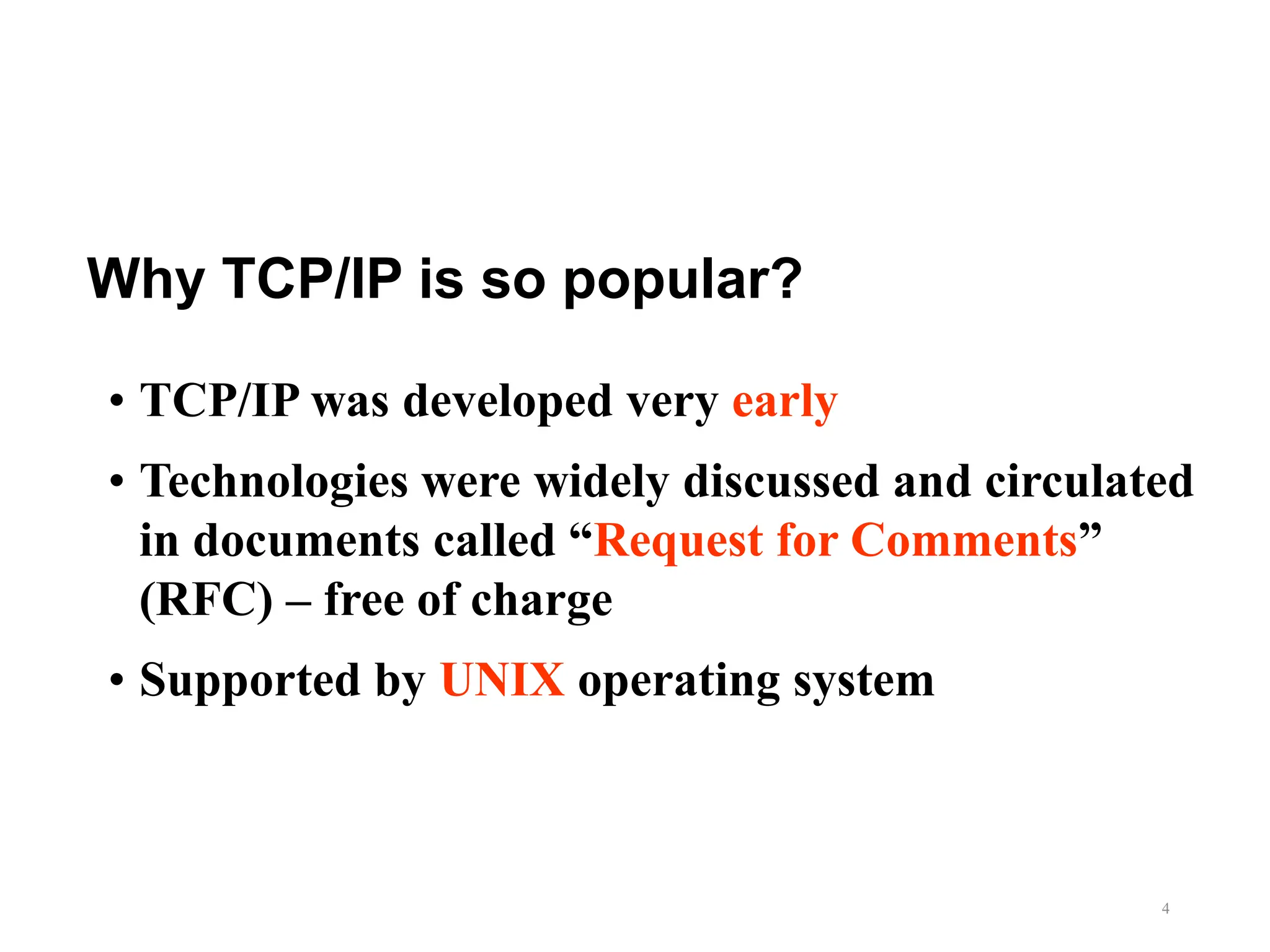 The Internet protocol suite, commonly known as TCP/IP, is a framework ...