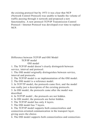 TCPIP and OSI ModalOSI Reference Model-The seven layers .docx