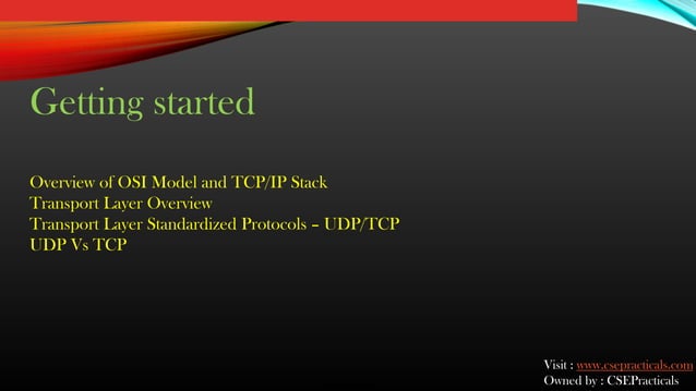 Master Class : TCP/IP Mechanics from Scratch to Expert | PPT