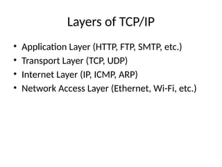 TCP_IP_Presentation created to help students understand the main concept of computer network ...