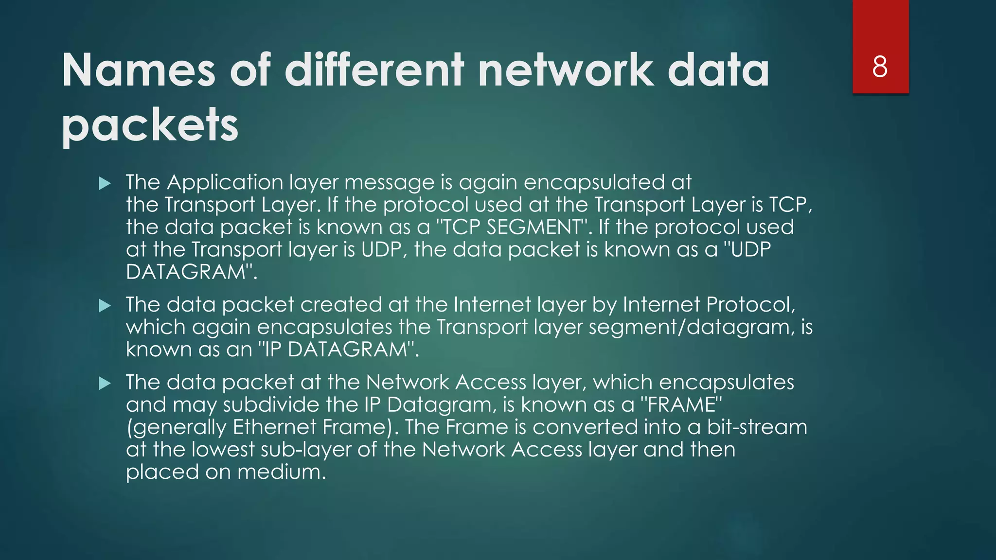TCP/IP Presentation lab encapsulation and de-capsulation Nick Raston ...