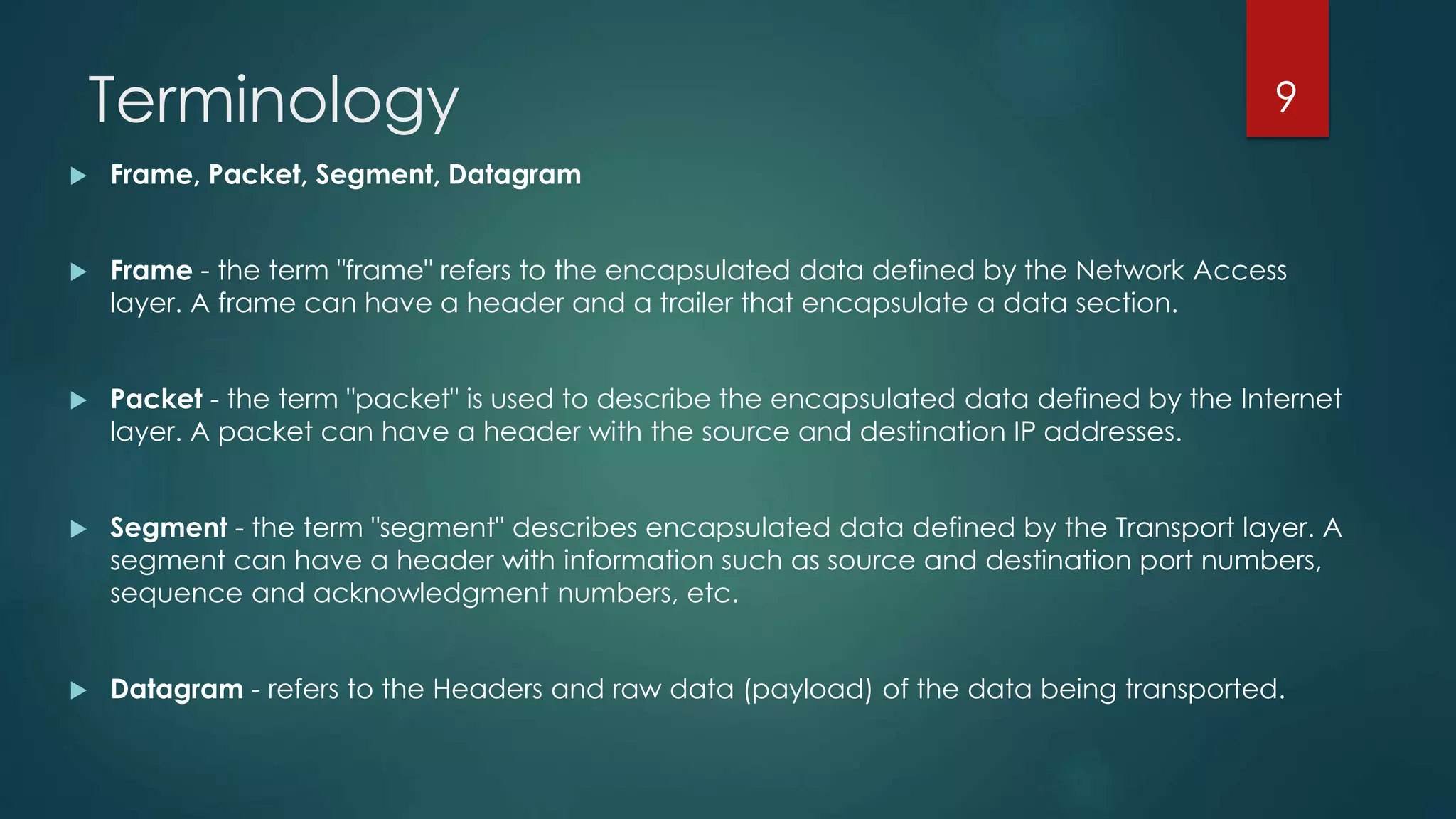TCP/IP Presentation lab encapsulation and de-capsulation Nick Raston ...