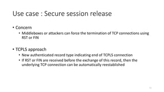 TCPLS presentation @ietf 109 | PPT