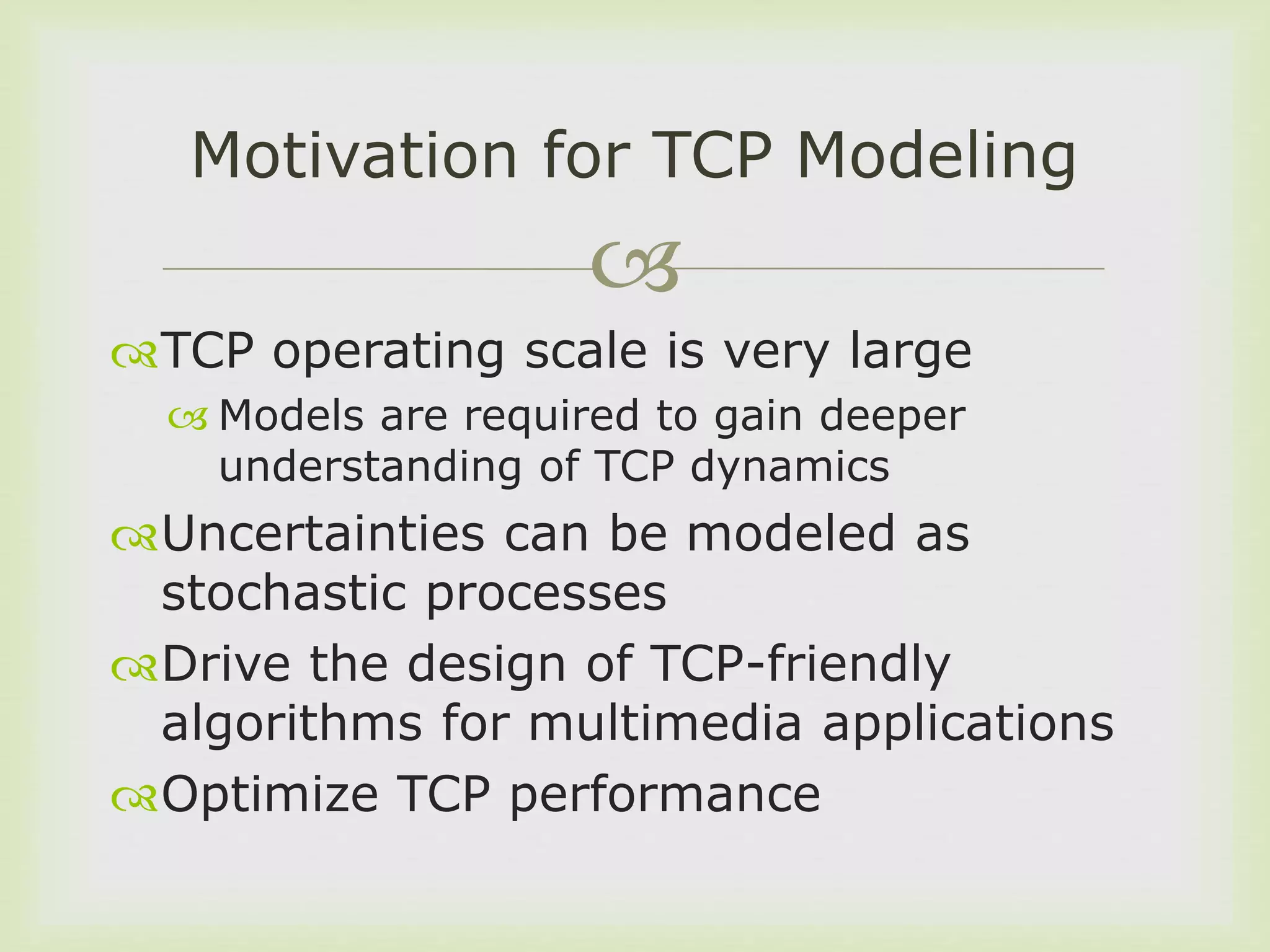 Tcp periodic modeling | PPT