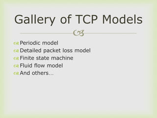 Tcp periodic modeling | PPT