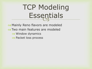 Tcp periodic modeling | PPT