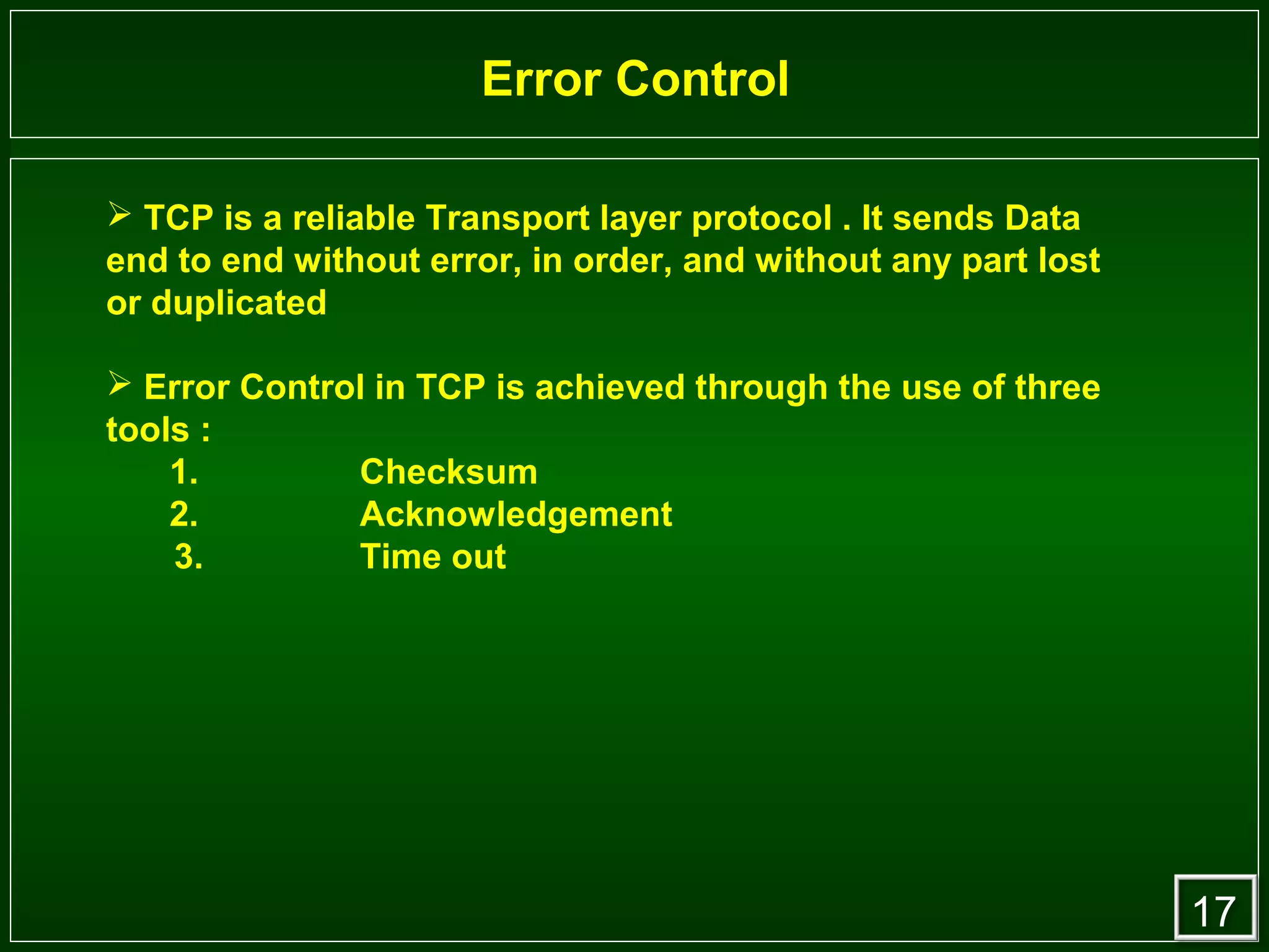 An overview of TCP (Transmission Control Protocol) | PPT