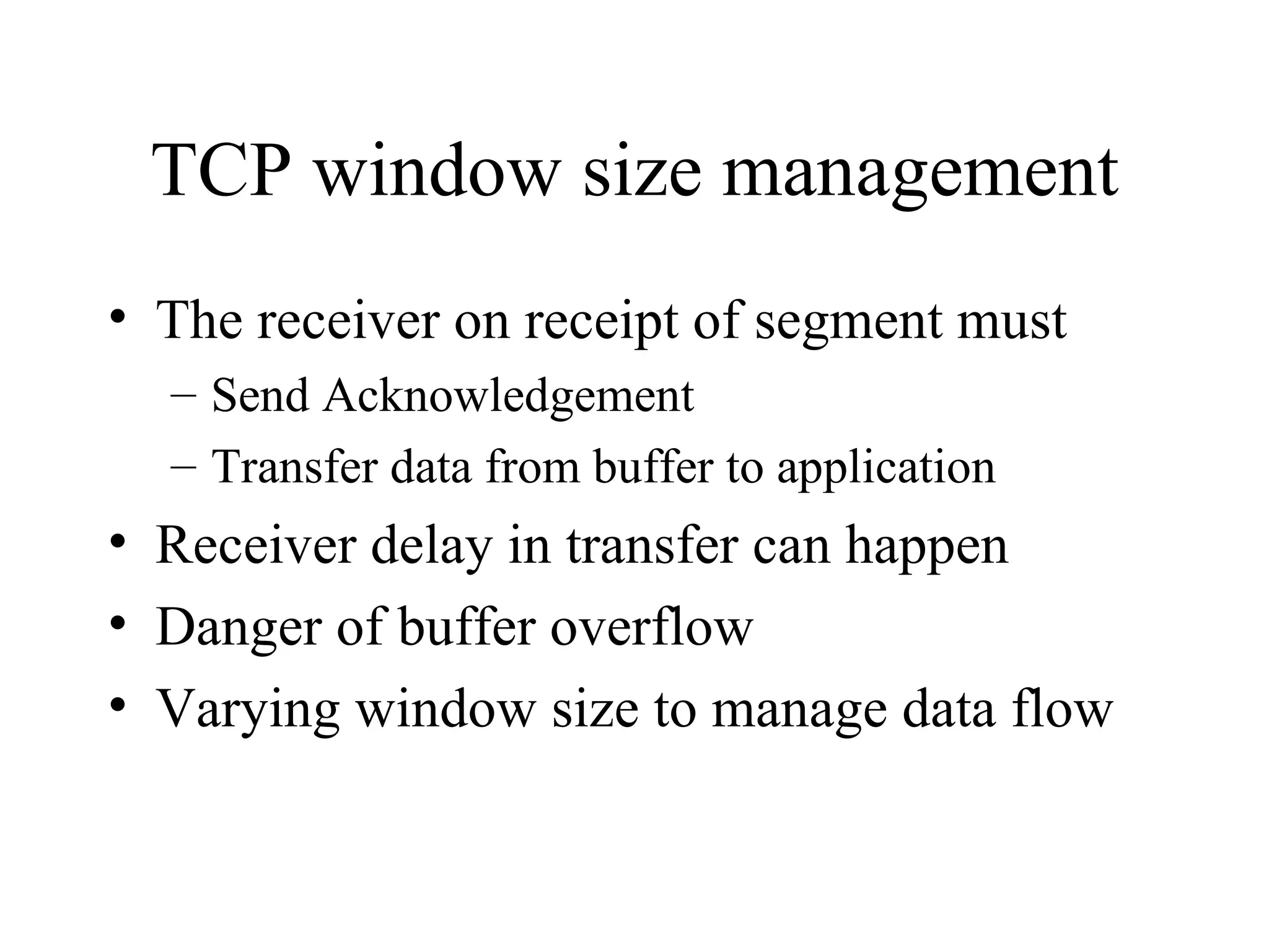 Tcp Reliability Flow Control | PPT