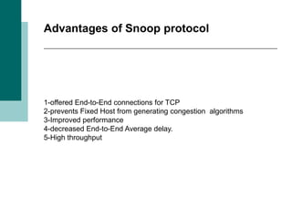 Tcp snoop protocols | PPTX