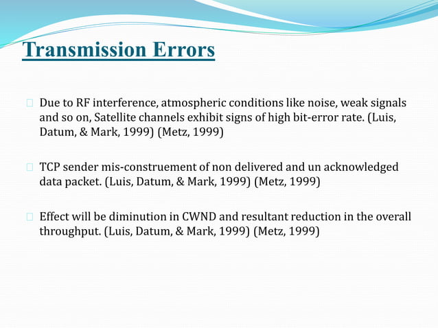 TCP Enhancements for Satellite Networks, Using TCP Spoofing | PPT