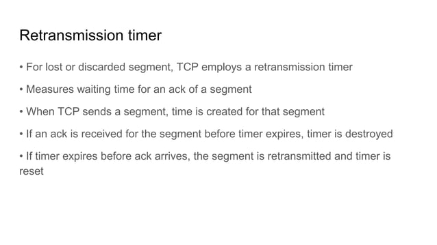 Tcp Timers In Transport Layer Pptx Computer Networking Computing