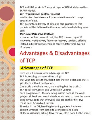 TCP & UDP protocols | PDF