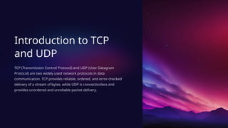 Reliable vs Fast: Understanding TCP and UDP Protocols | PPTX