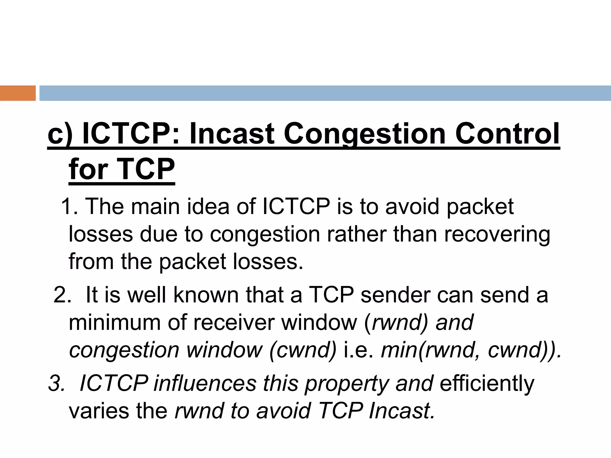 Tcp variants for data center networks | PPTX