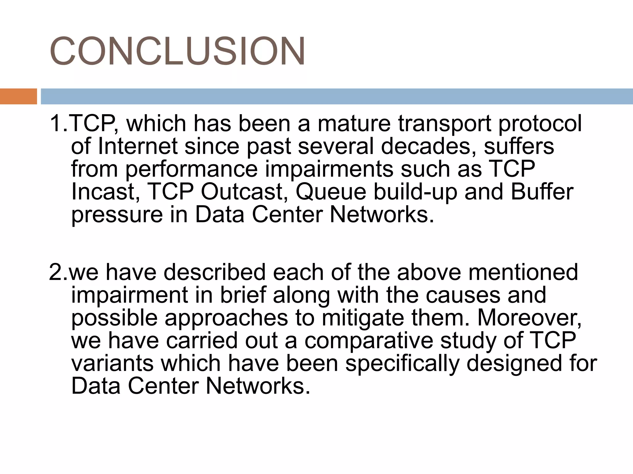 Tcp variants for data center networks | PPTX