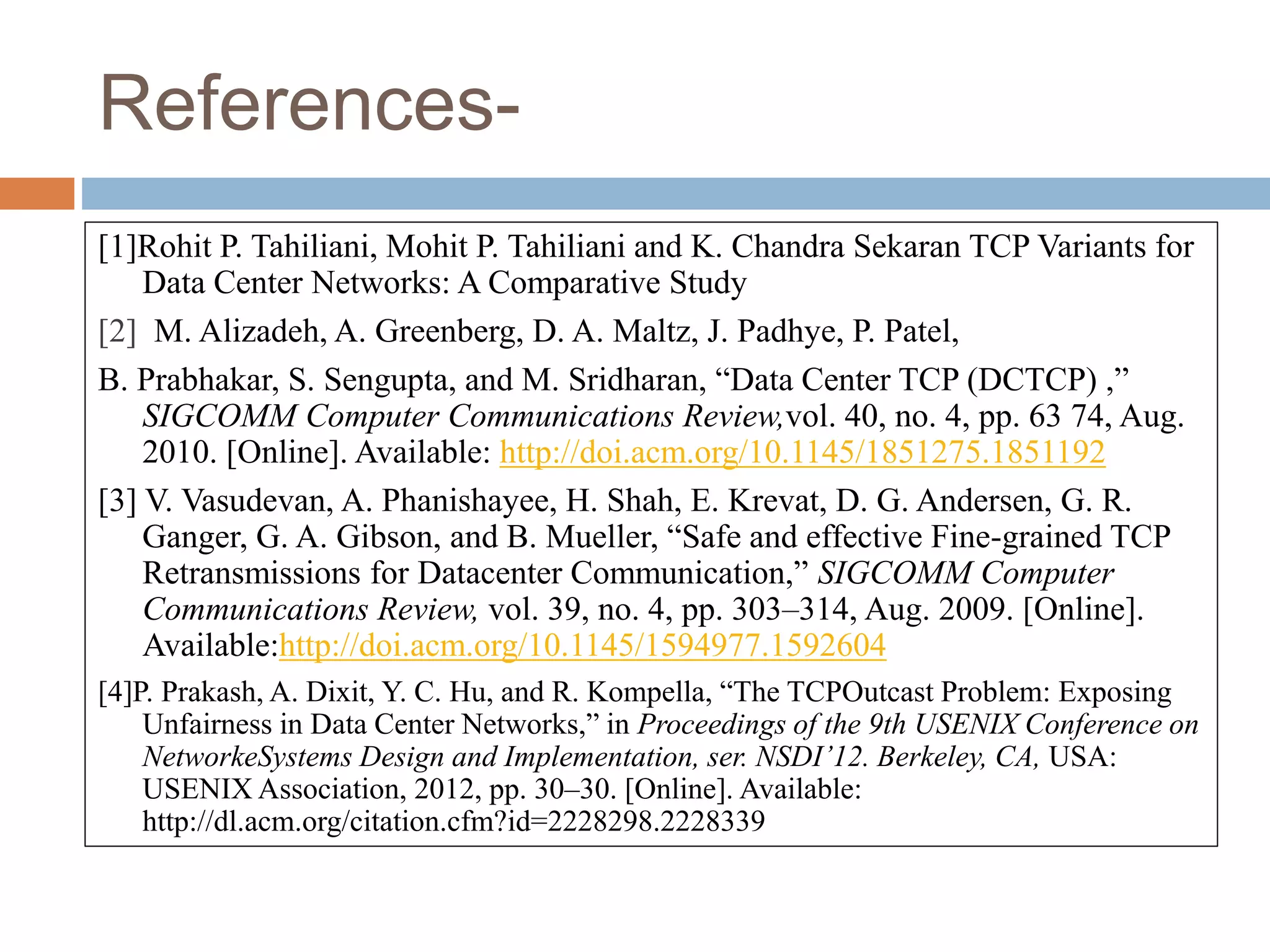 Tcp variants for data center networks | PPTX