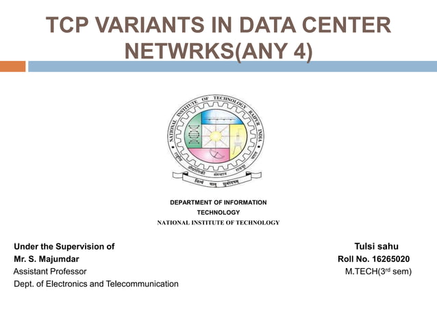 Tcp variants for data center networks | PPT