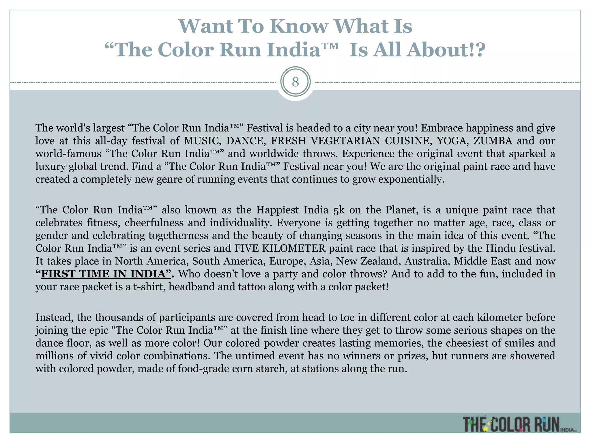 The Color Run Ahmedabad | PPT