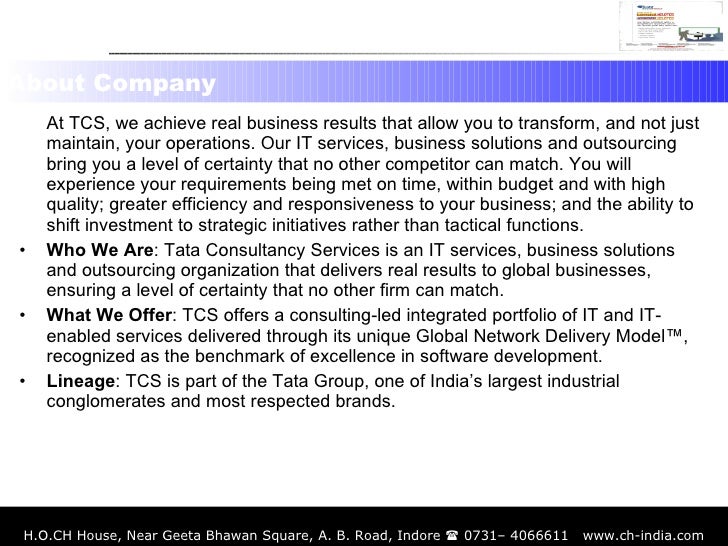 TCS Organisation Profile