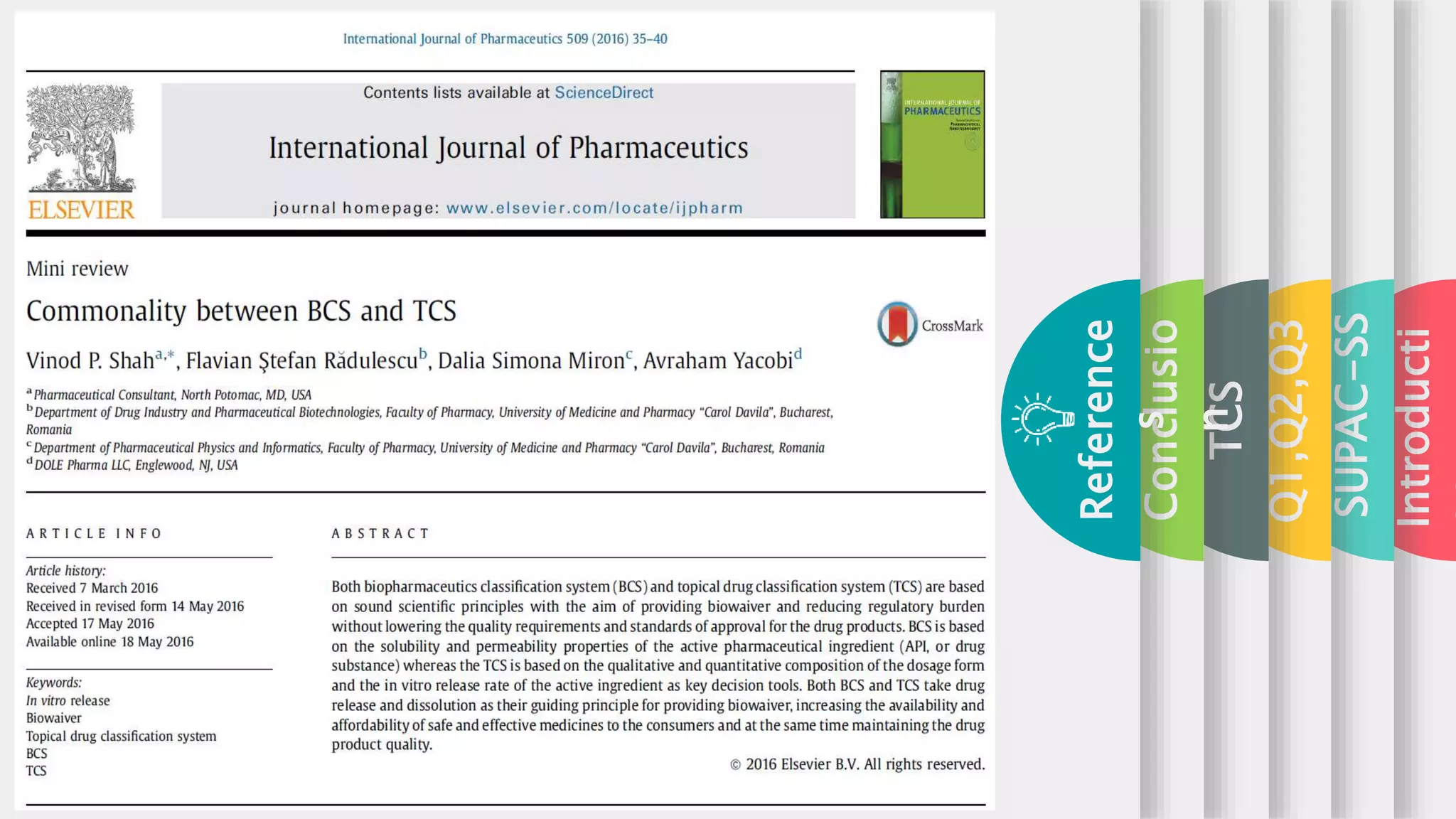 Topical Drug Classification System (TCS) | PPTX