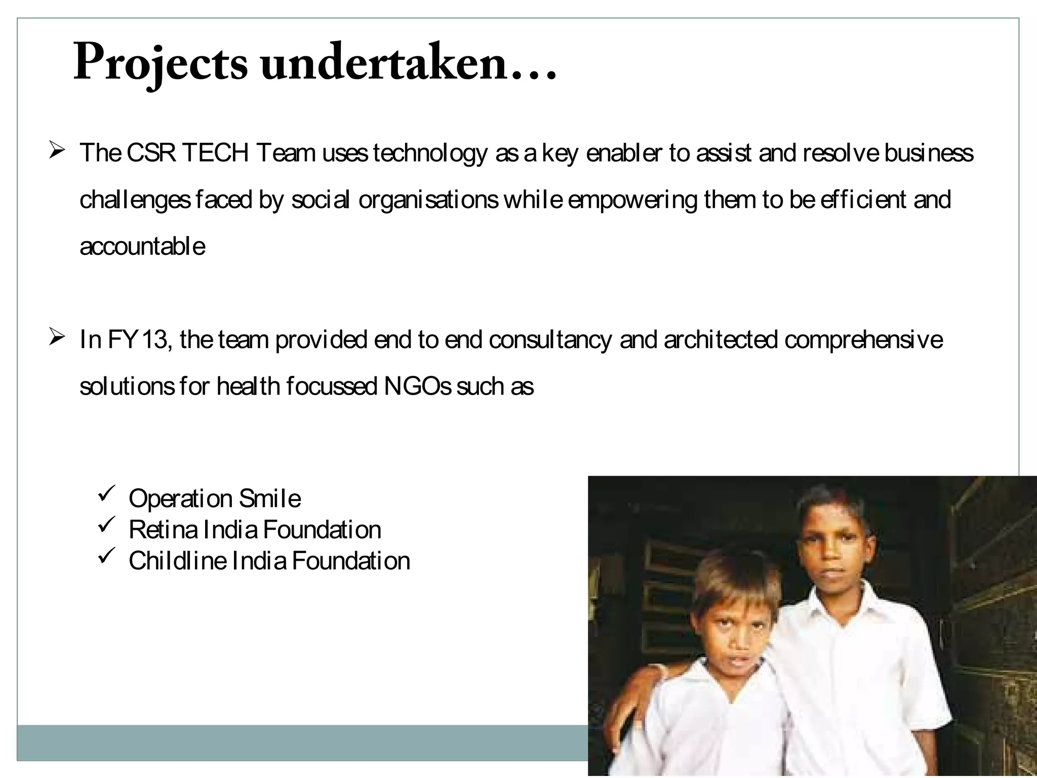 CORPORATE SOCIAL RESPONSIBILITY - TATA CONSULTANCY SERVICES (TCS) | PPT