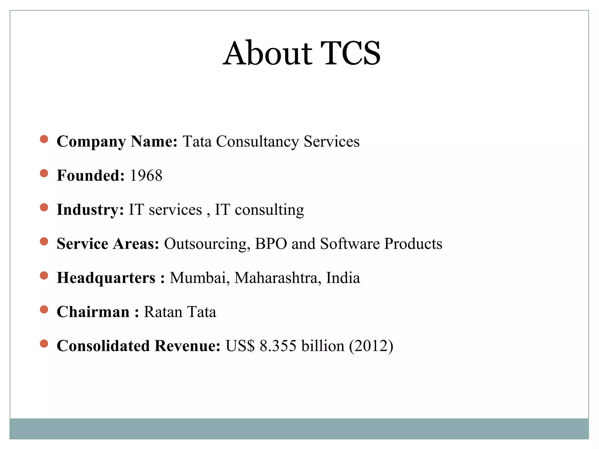 CORPORATE SOCIAL RESPONSIBILITY - TATA CONSULTANCY SERVICES (TCS) | PPT