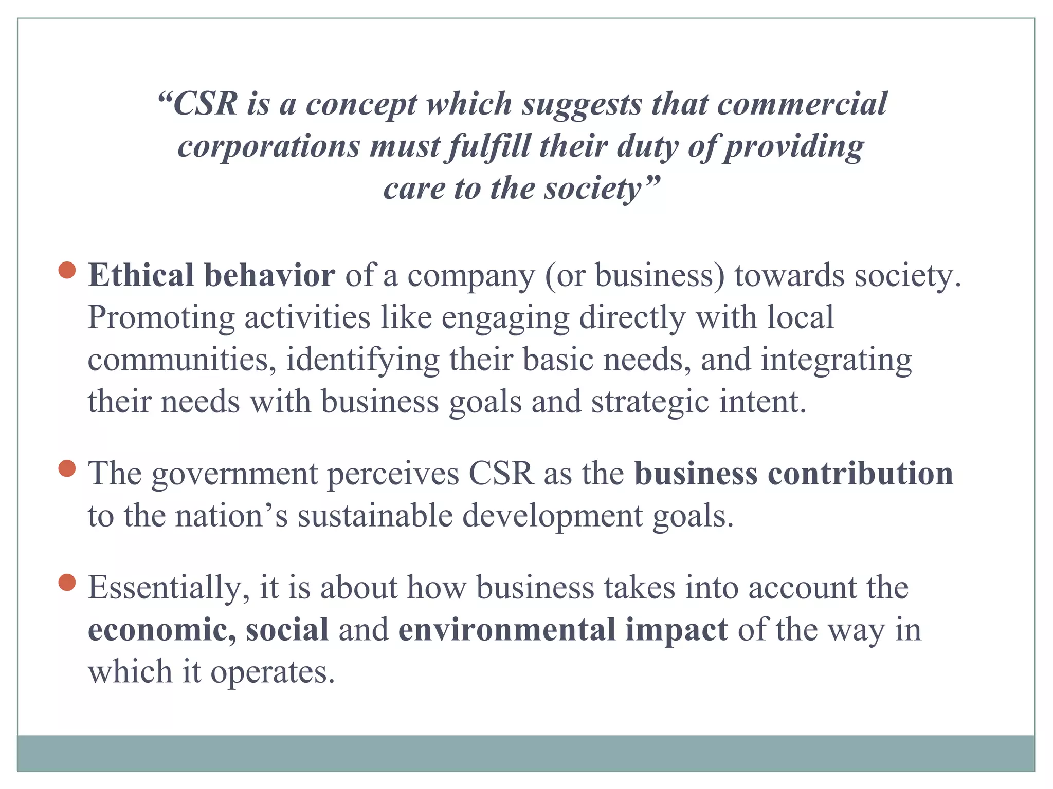 CORPORATE SOCIAL RESPONSIBILITY - TATA CONSULTANCY SERVICES (TCS) | PPT