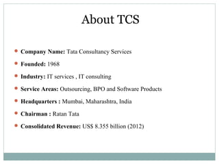 CORPORATE SOCIAL RESPONSIBILITY - TATA CONSULTANCY SERVICES (TCS) | PPT
