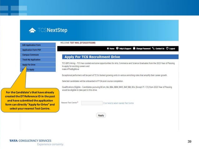 TCS-Nextstep Portal-Registration-and-Apply-for-Drive-Manual-BPS2023 1 ...
