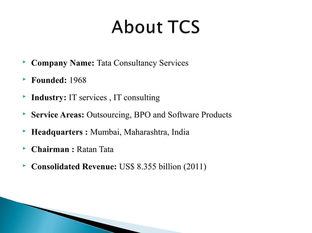 TCS Corporate Social Responsibility ( CSR ) | PPT