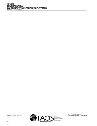 Tcs230 datasheet | PDF