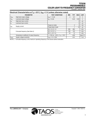 Tcs230 datasheet | PDF