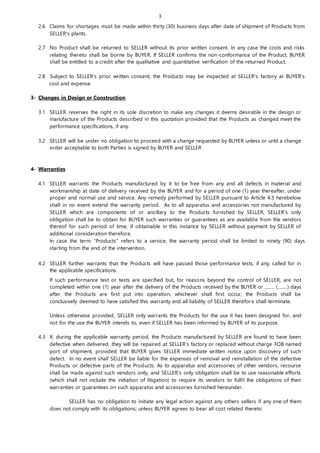 INTERNATIONAL STANDARD OF GENERAL TERMS AND CONDITIONS OF SALE SAMPLE ...
