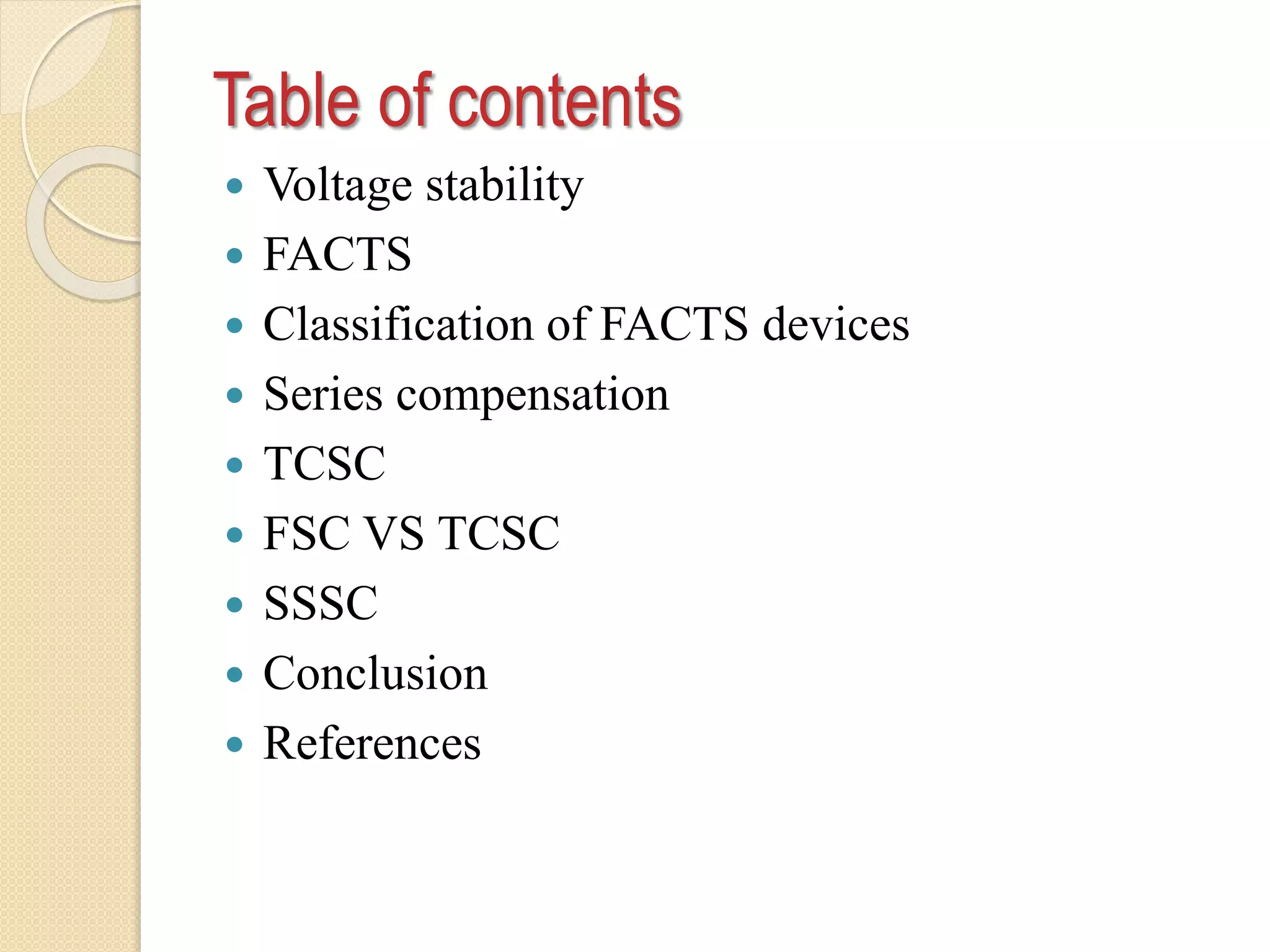 Voltage stability using Series FACTS devices | PPTX