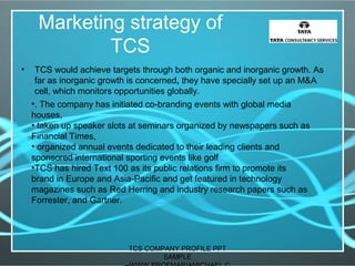 Tcs company profile presentation -sample | PPT