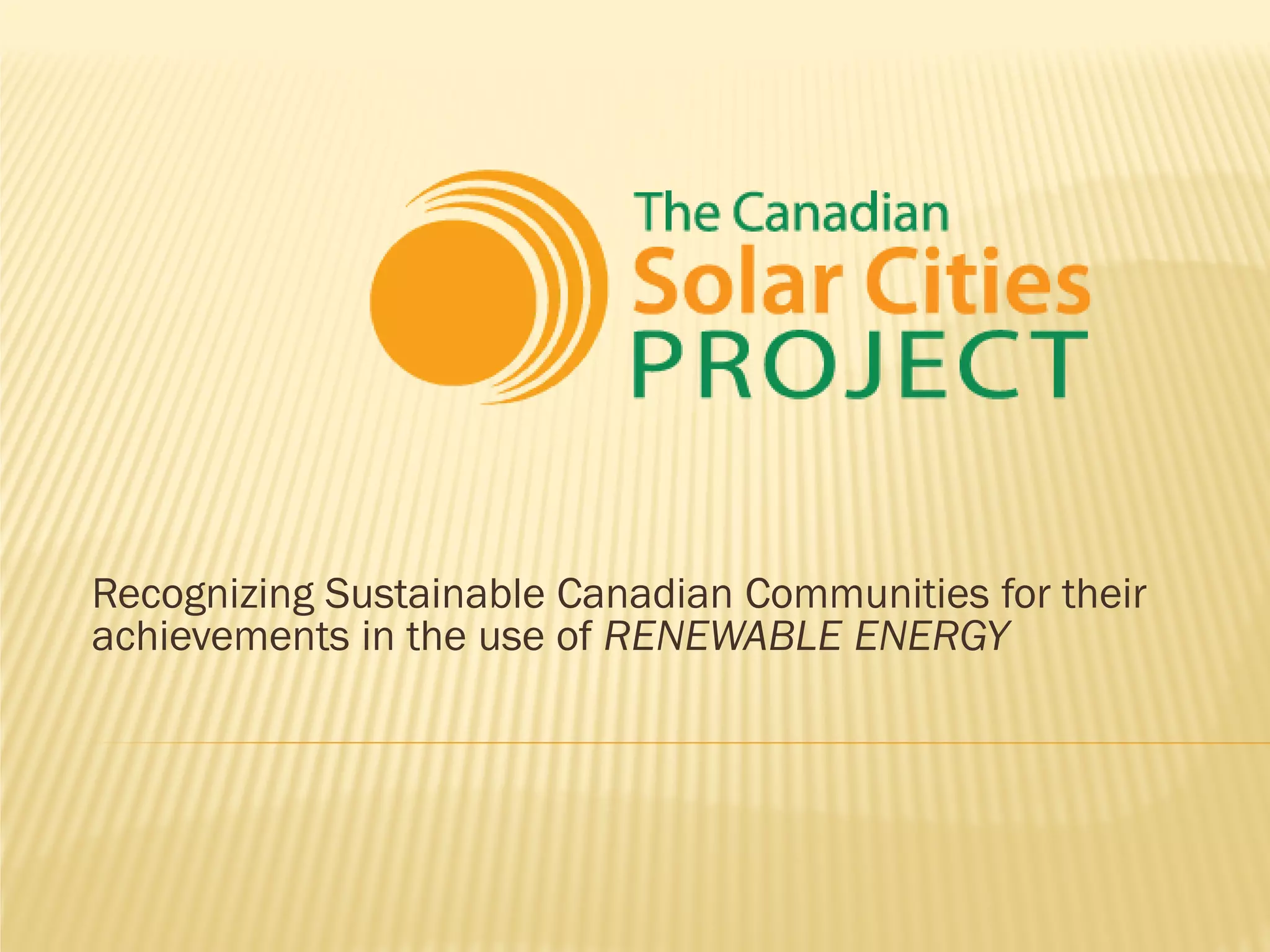 Canadian Solar Cities Project | PDF