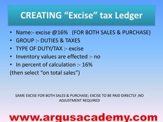 TALLY Tcs & excise ENTRY | PPSX