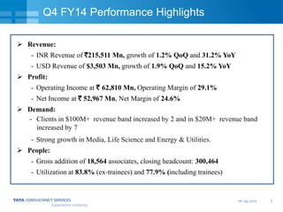 TCS Fact Sheet Q4 FY14 | PDF