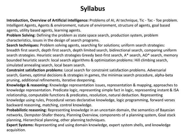 Artificial Intelligence and its application | PPTX | Computing | Technology & Computing